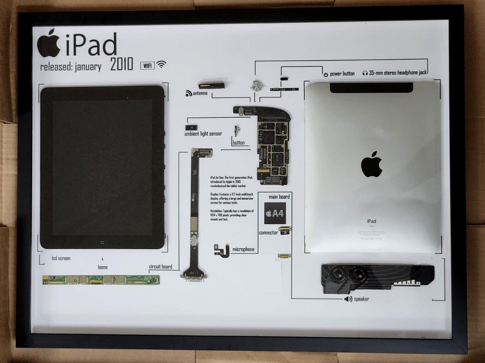 Disassembled iPad/Mini Teardown With Frame, Deconstructed iPhone Art ...