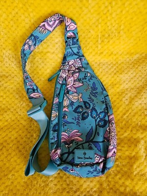 VERA BRADLEY PEACOCK GARDEN COMPACT SLING BACKPACK*BEAUTIFUL PASTEL ...