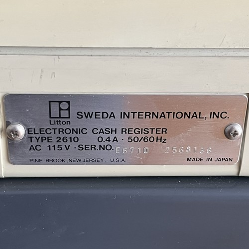 Litton Sweda International Cash Register 2610 Powercord 3 Keys Vintage ...