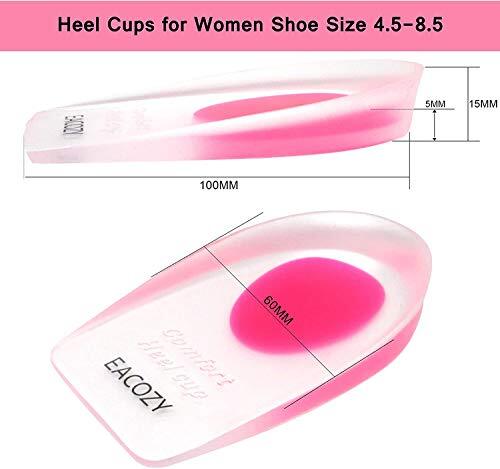 4x Silicone Heel Insoles for Plantar Fasciitis Shock Absorbing Heel ...