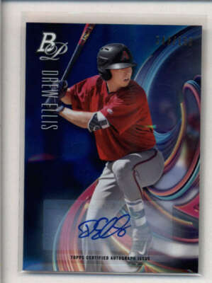 DREW ELLIS 2018 BOWMAN PLATINUM ROOKIE BLUE AUTOGRAPH AUTO #042/150 ...