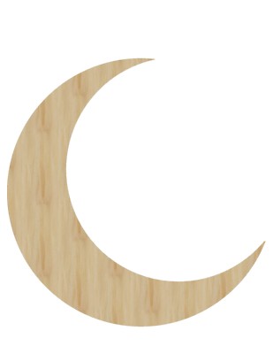 Wood Crescent Moon Cut Out Laser Cut Crescent Moon Cutout Wooden ...