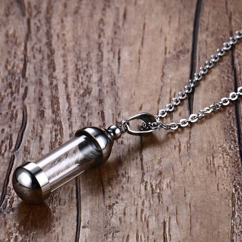 Stainless Locket Pendant Necklace Ash Urn Hair Capsule Cremation ...