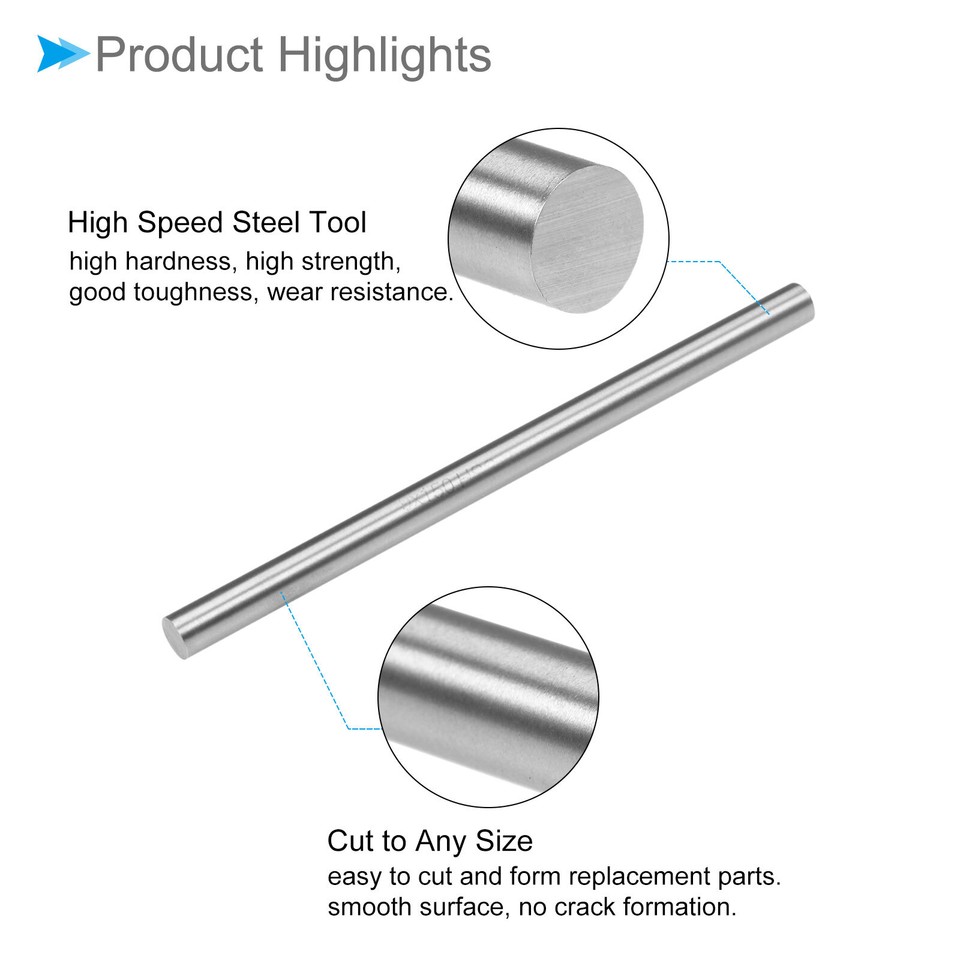 2pcs 9mm Dia 150mm Length High Speed Steel Lathe Bar Stock Round Rod | eBay