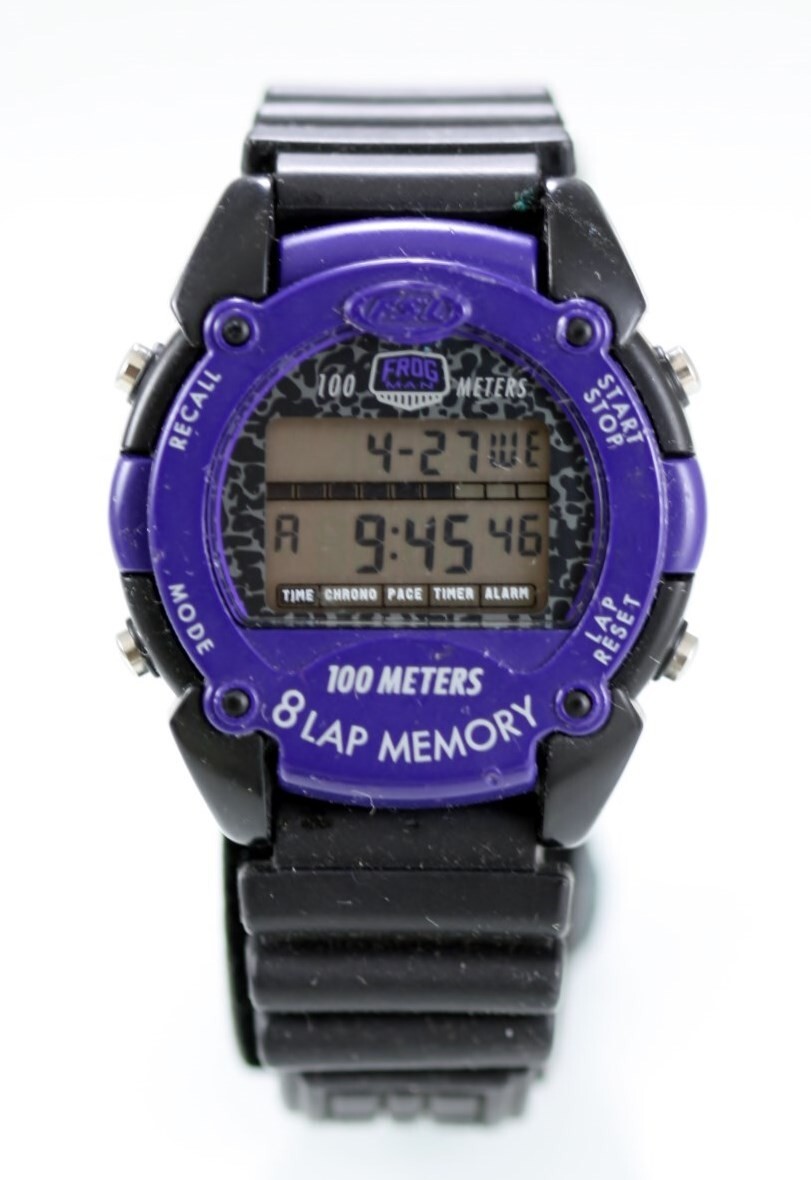 Fossil FSL Men Watch Black Purple Plastic 100m Light Alarm Chron Day ...