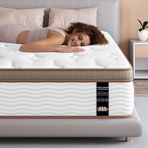 Bedstory Hybrid Mattress Medium Firm Pocket Springs Memory Foam Full ...