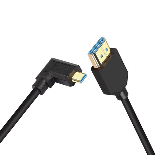 Câble Micro HDMI vers HDMI Court 8K 1FT/0.3M Angle Droit Ultra Haute ...