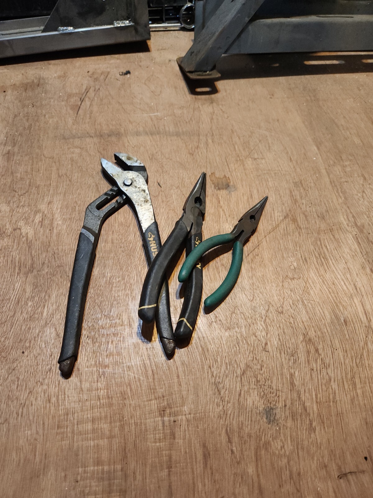 Husky Adjustable Players and Needle Nose set Lot black and silver ...