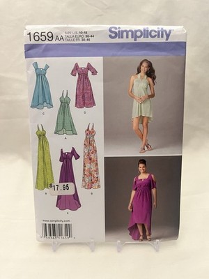 Simplicity 1659 Empire Waist Dress Variations Uncut Misses Sewing ...