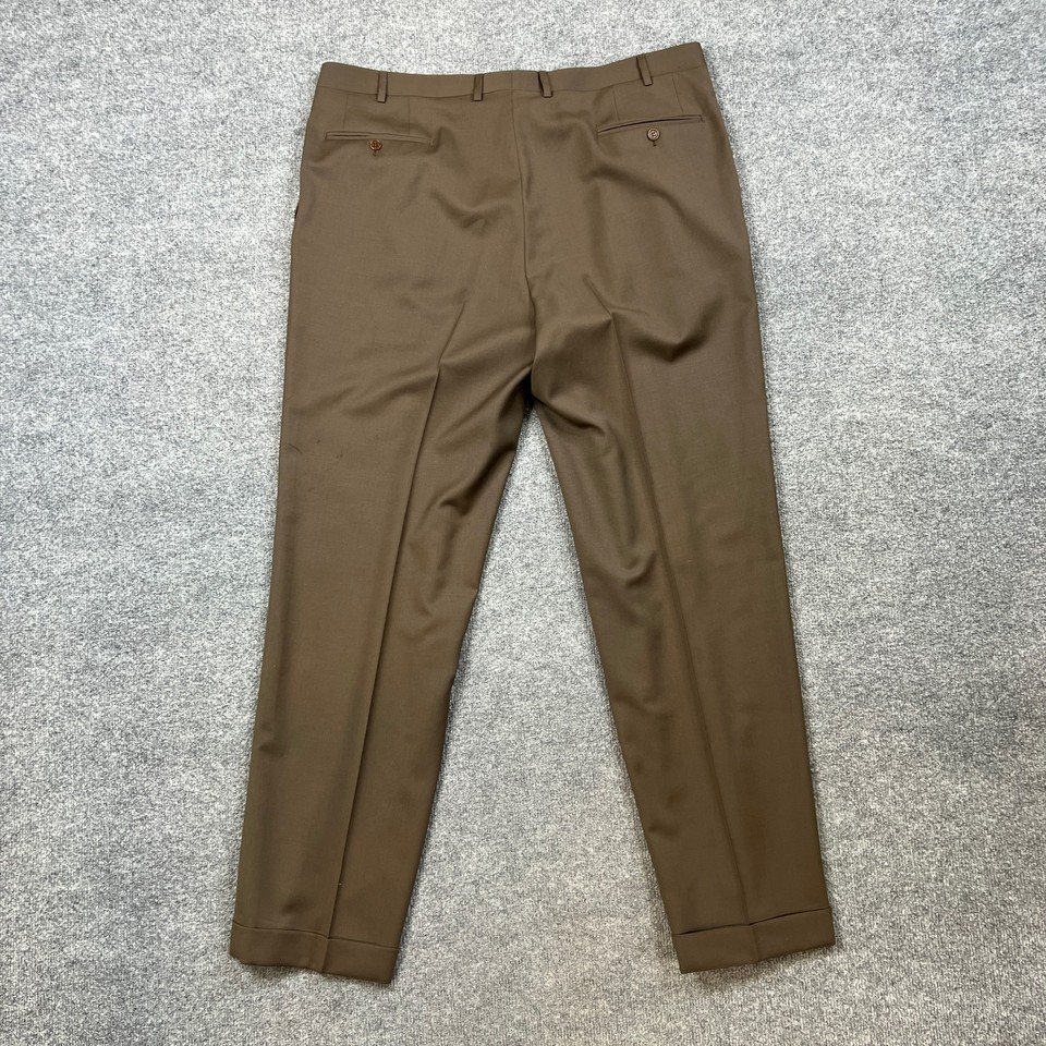 Vintage Canali Pants Mens 40 Brown Pleated Classic Fit Formal Trouser ...