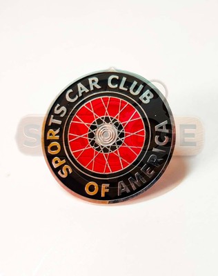 Sports Car Club of America SCCA Red & Black Enamel Automobile Car Brass ...