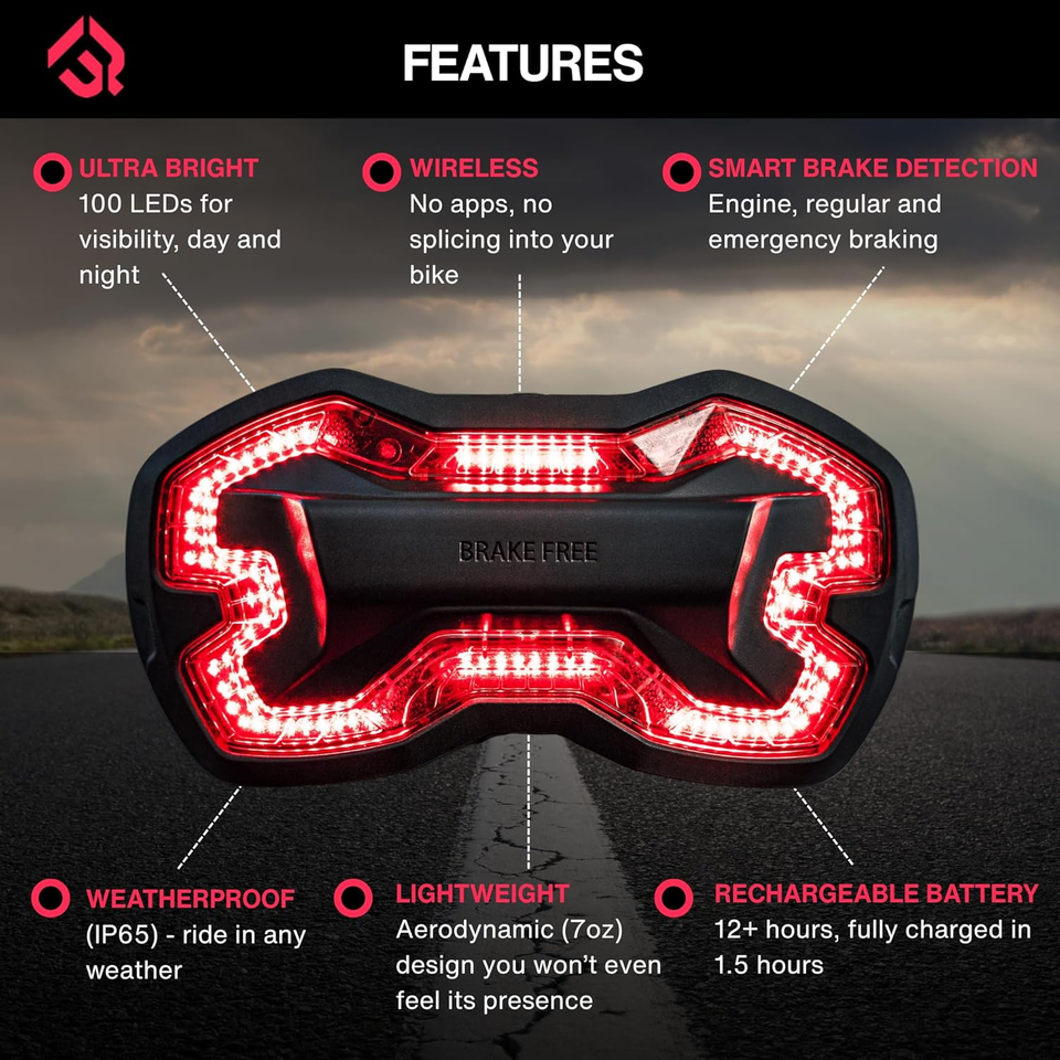 Brake Free Helmet Light - Smart Wireless Motorcycle Lights ...