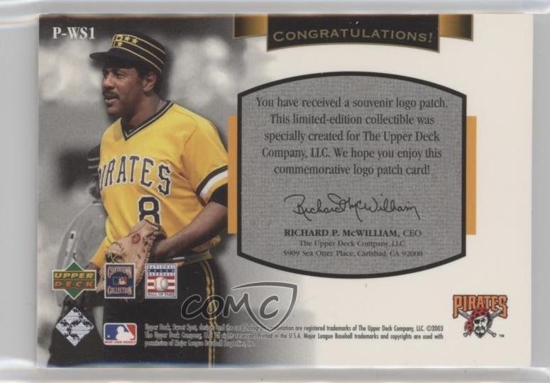 2003 Upper Deck Sweet Spot Classic Souvenir Logo Willie Stargell Patch ...