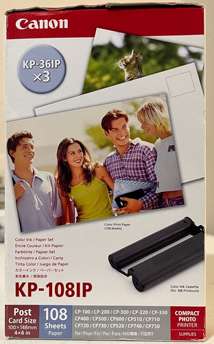 Canon Selphy 3 Color Ink Cartridges KP-361P & 108 Sheets Print Paper KP ...