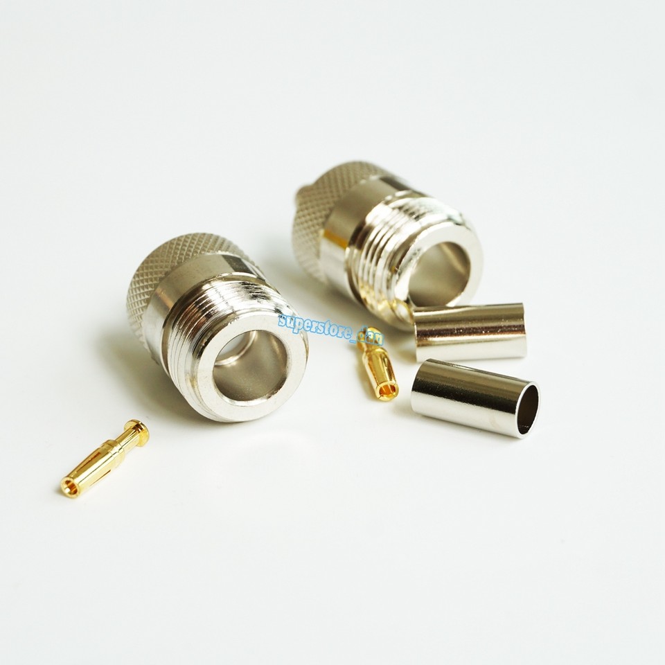 10X N female jack crimp for LMR195 RG58 RG142 RG400 RF Coaxial cable ...