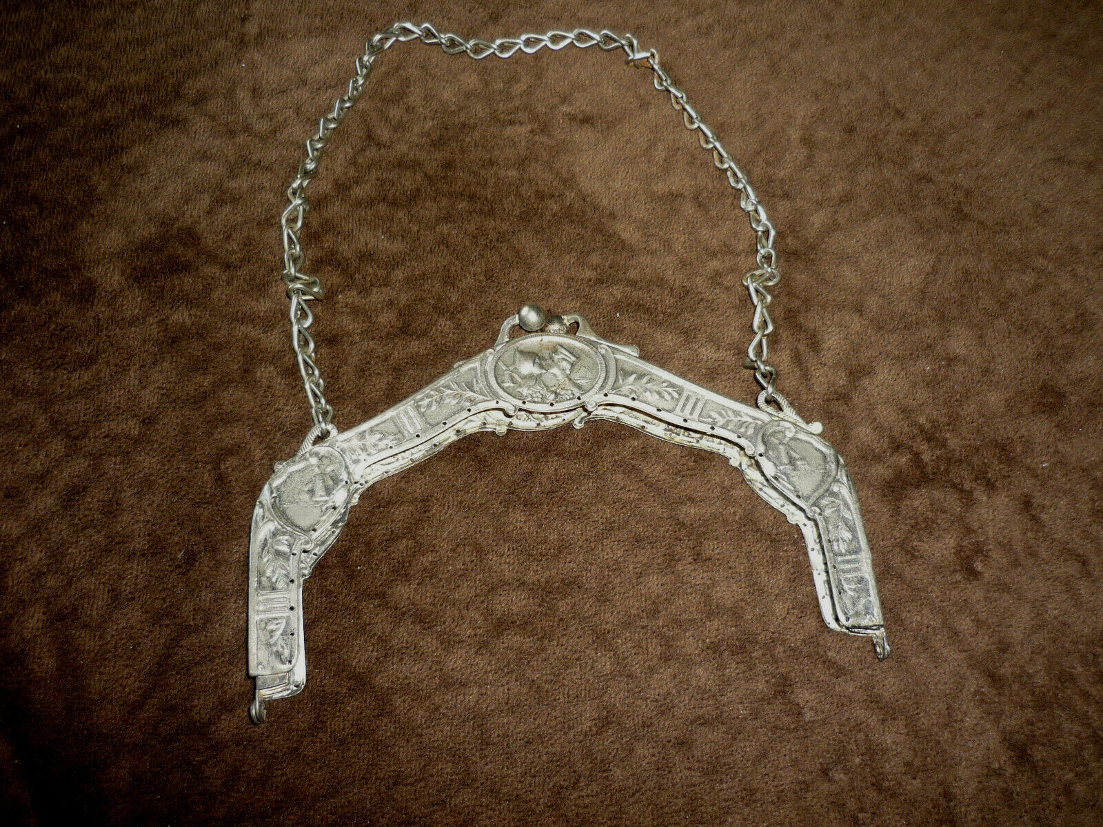 ELABORATE VINTAGE SILVER PURSE HANDLE , REPOUSSE DECORATIONS | eBay