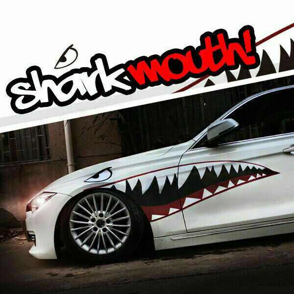 2x 59'' Shark Mouth Tooth Teeth Sticker Vinyl Exterior Decal For Car ...