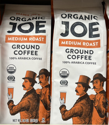 TRADER JOES ORGANIC medium roast GROUND COFFEE 100% ARABICA COFFEE! 14 ...