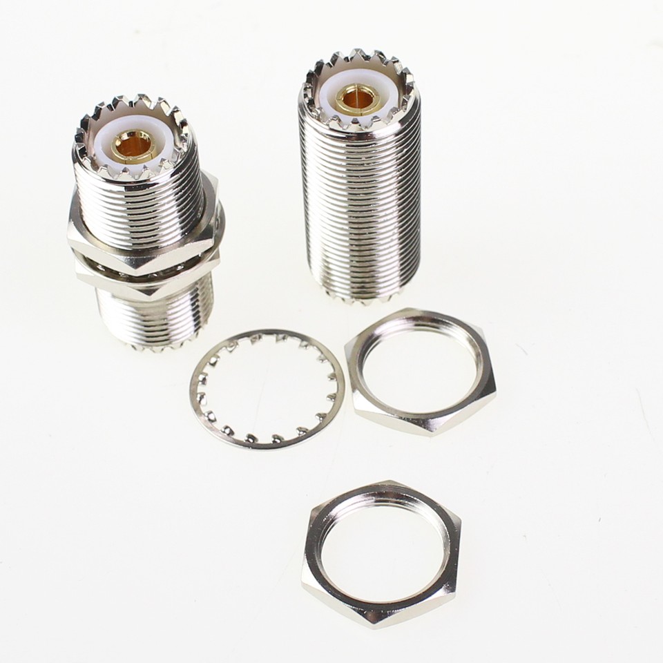 4 x UHF female nut bulkhead to SO-239 SO239 jack RF adapter connector ...