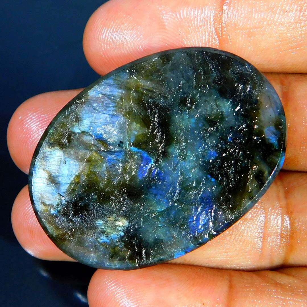 100% Natural Multi Purple LABRADORITE Oval Cabochon Loose Gemstone 86 ...