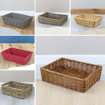 Wicker Hamper Basket Empty Gift Tray Large Storage Birthday Christmas ...