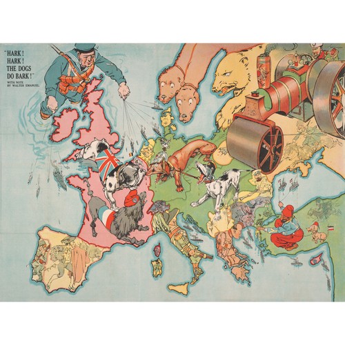 Johnson 1914 Map Europe WWI Satirical War Large Wall Art Print 18X24 In ...