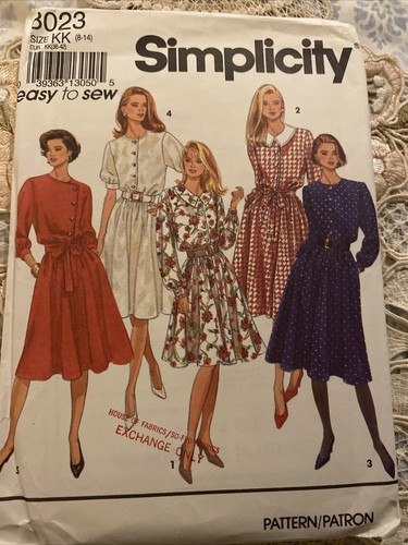 Simplicity Sewing Pattern 8023 Full Skirt Button Top Dress Size 8-10-12 ...