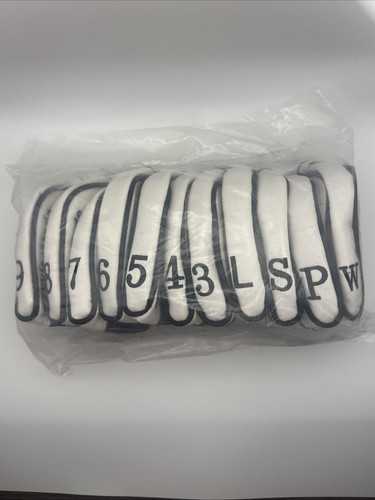 Taylormade 11-pieces golf club iron head cover Zipper- Classic white | eBay