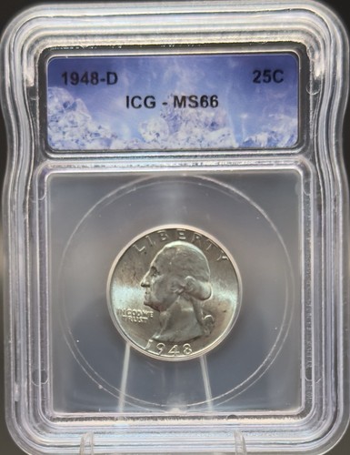 1948-D Washington Silver Quarter ICG MS66 90% Silver Smiling George | eBay
