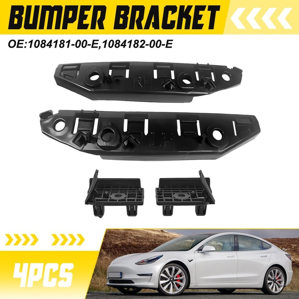 4-40X Front Bumper Retainer & Bracket Set For 2017-20 Tesla Model 3 ...