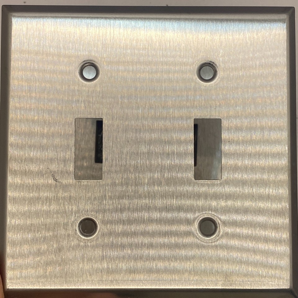 LOT OF 9 Stainless Steel 2-Gang Toggle Switch Wallplate #97072 (2T-SS ...