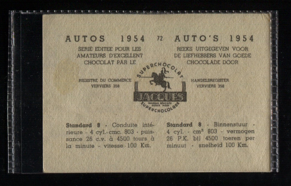Standard 8 1954 Vintage 1950s Dutch Trading Card | eBay
