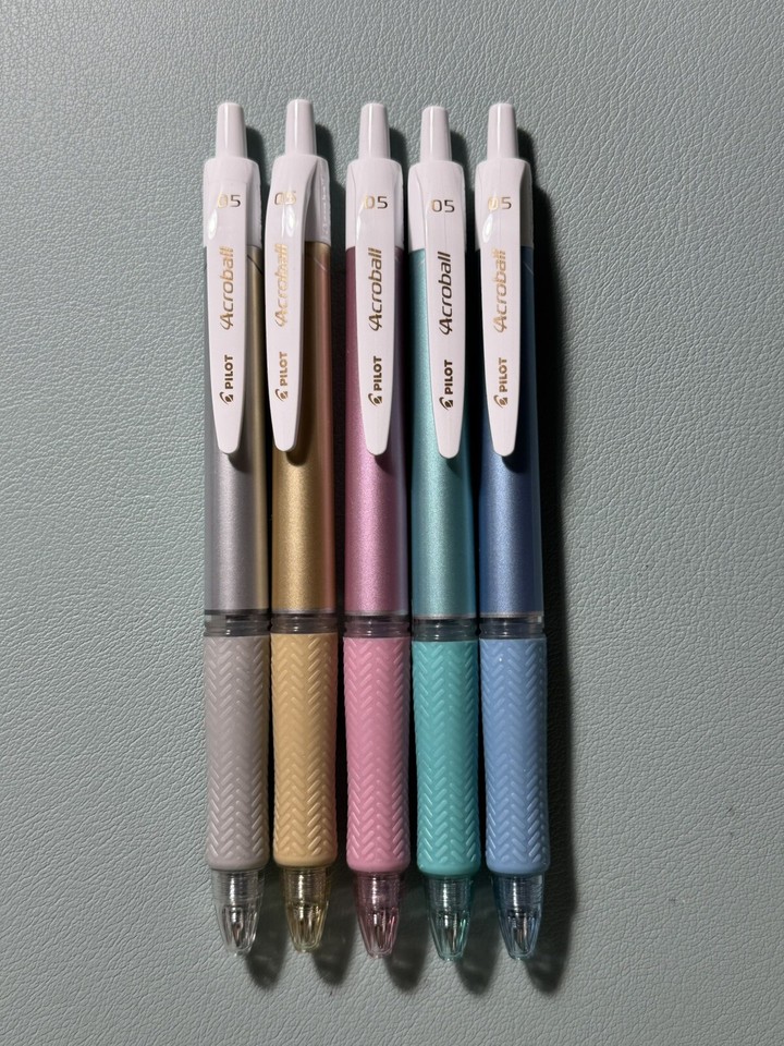 Pilot Acroball Ballpoint Pen, 0.5mm, Black Ink, Multicolor Body, Set Of ...