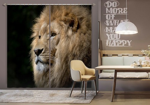 3D Big Lion ZHUA237 Animal Blockout Photo Curtain Fabric Window Zoe | eBay