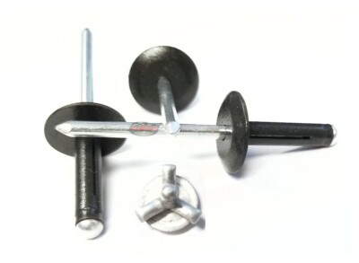 Flat Black 3/16" Large Head Tri-Fold Exploding Aluminum Mandrel Pop ...