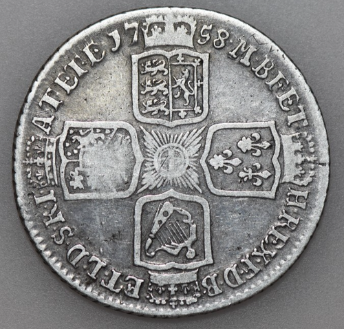 1758 GEORGE II SHILLING, BRITISH SILVER COIN, FINE | eBay UK