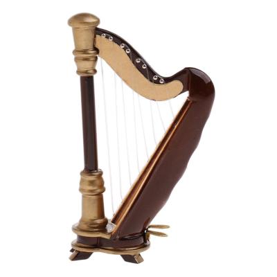1/12 Natural Wooden Mini Harp Music Playing Toy for 12'' Dragon Action ...