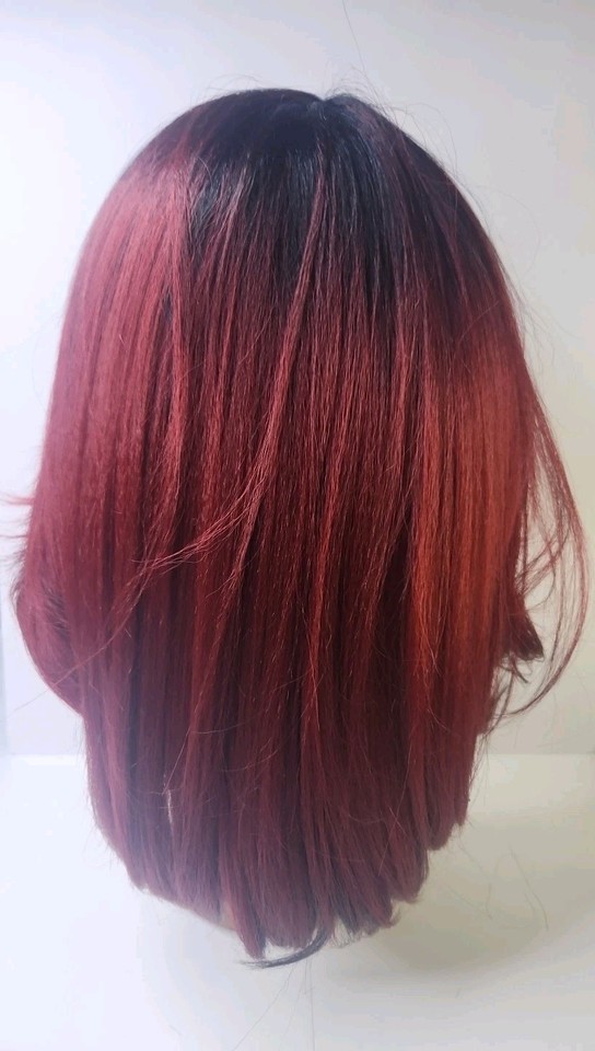 Lux Deep Part Lace Premium Human Hair Blend Wig Red Color FS4/30 / Lux ...