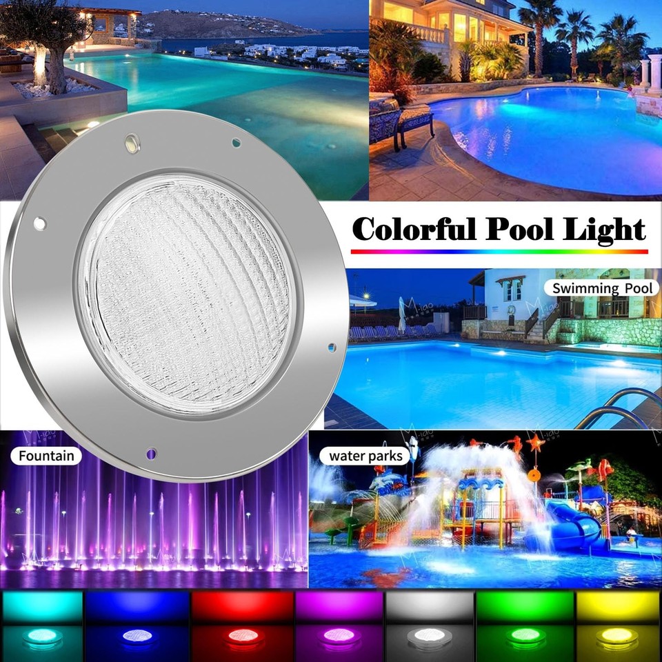 10 Inch LED Pool Lights for Inground Pool, 60W ColorColor Changing ...