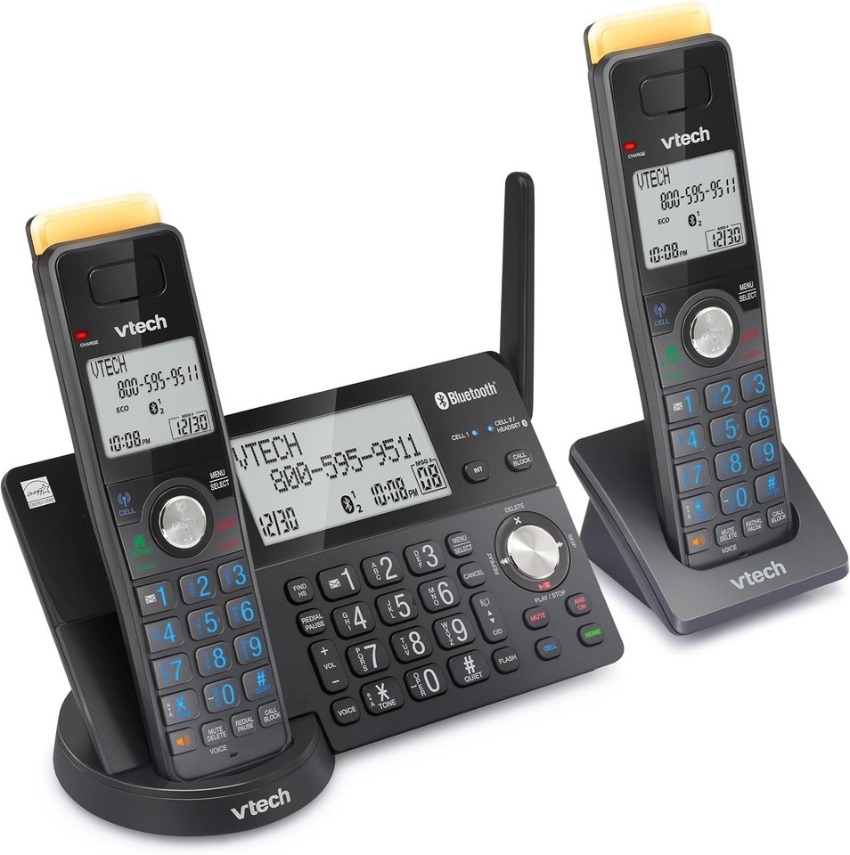 VTech Cordless Phone Answering Machine Bluetooth 2 Handset Long Range ...