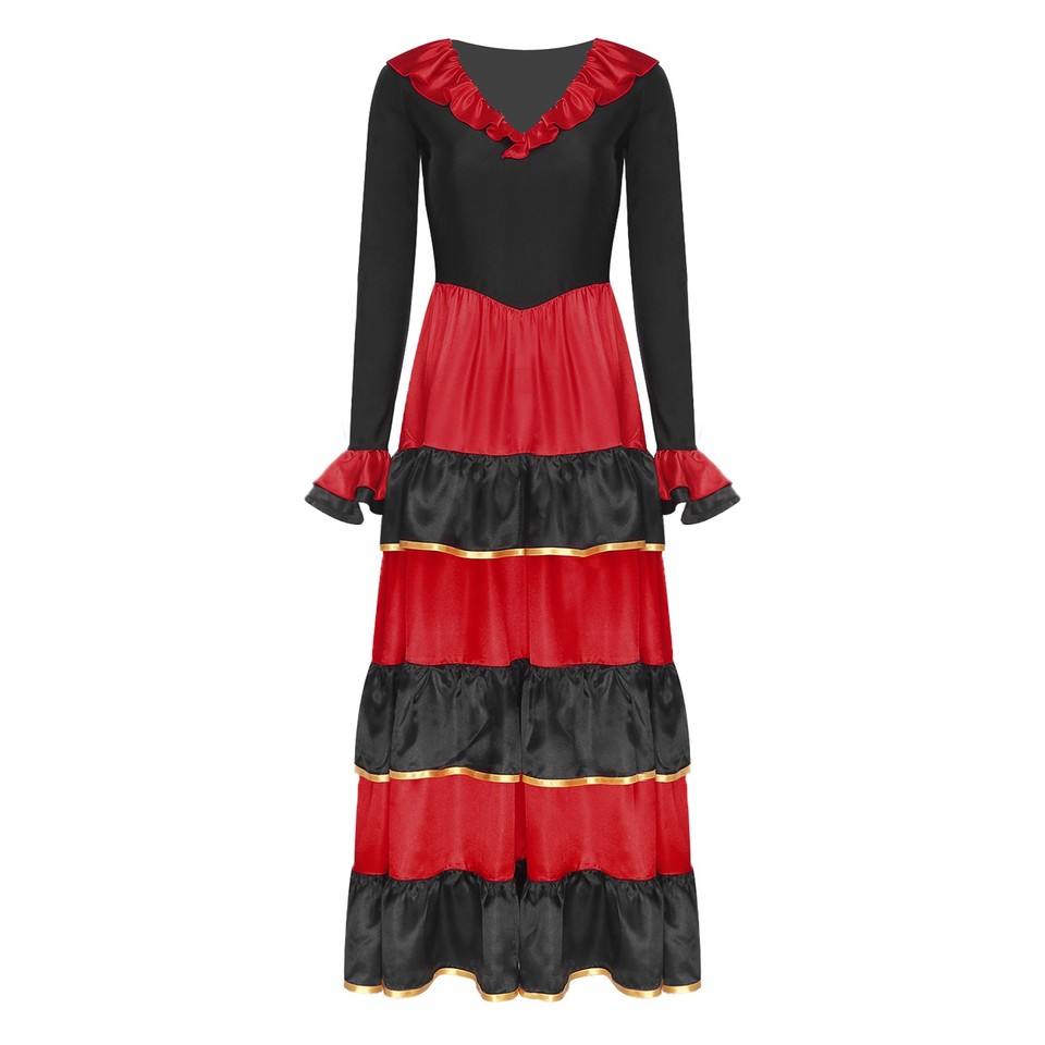 Womens Dancewear Tango Costume Performance Dress Ballroom Dresses Long ...