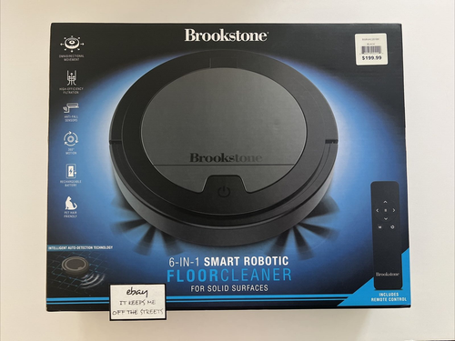 Brookstone 6-in-1 Smart Robotic Floor Cleaner- Solid Surfaces | eBay