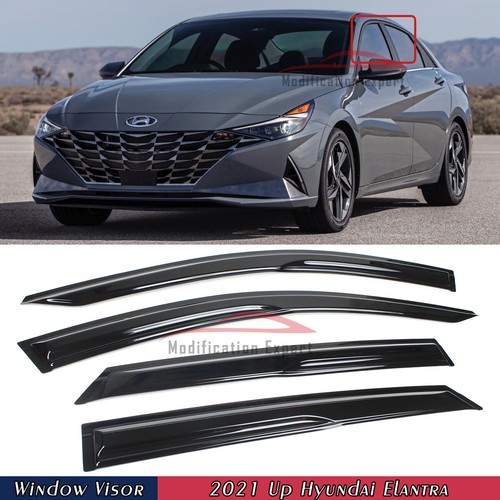 For 2021-2025 Hyundai Elantra 3D Wavy Mugen Style Window Visors Rain ...