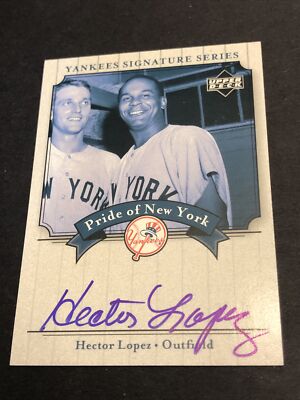 Hector Lopez 2003 UD Yankees Signature Series Auto Card - Roger Maris ...