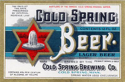 COLD SPRING BREWING BEER LABEL T SHIRT COLD SPRING MN SMALL-XXXLG (F ...