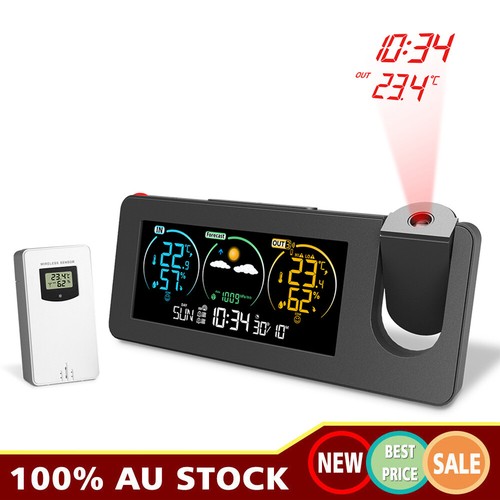 Digital LED Alarm Clock Weather Station Temperature Humidity Time ...