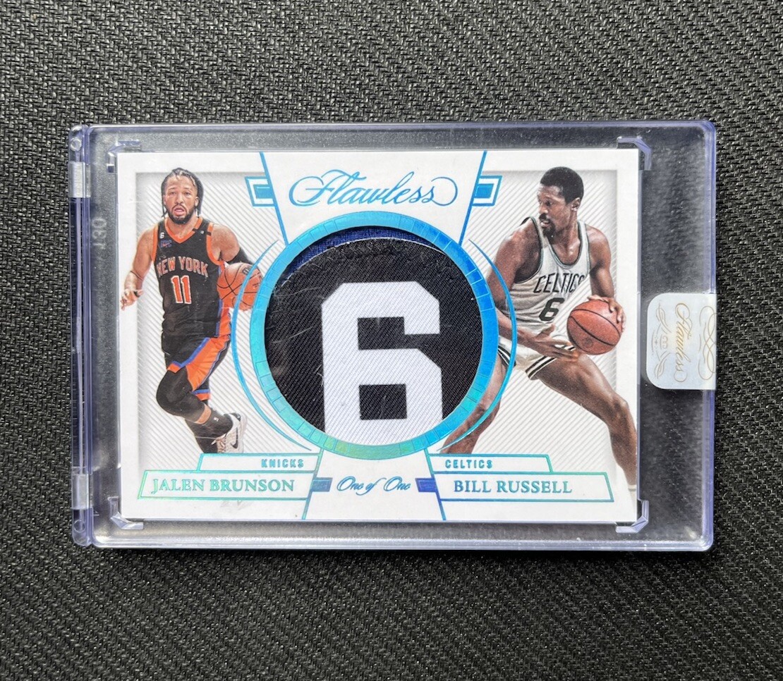 2022-23 FLAWLESS PLATINUM Jalen Brunson BILL RUSSELL PATCH 1/1 Sealed ...