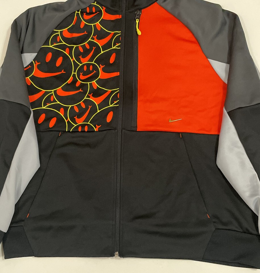 Nike Sportswear Smile Track Jacket Full Zip Black/Orange Men’s XL ...