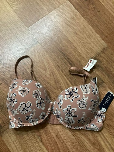 NWT Nautica Intimates Super Soft Light Lift Bra Floral Print Size 36C ...