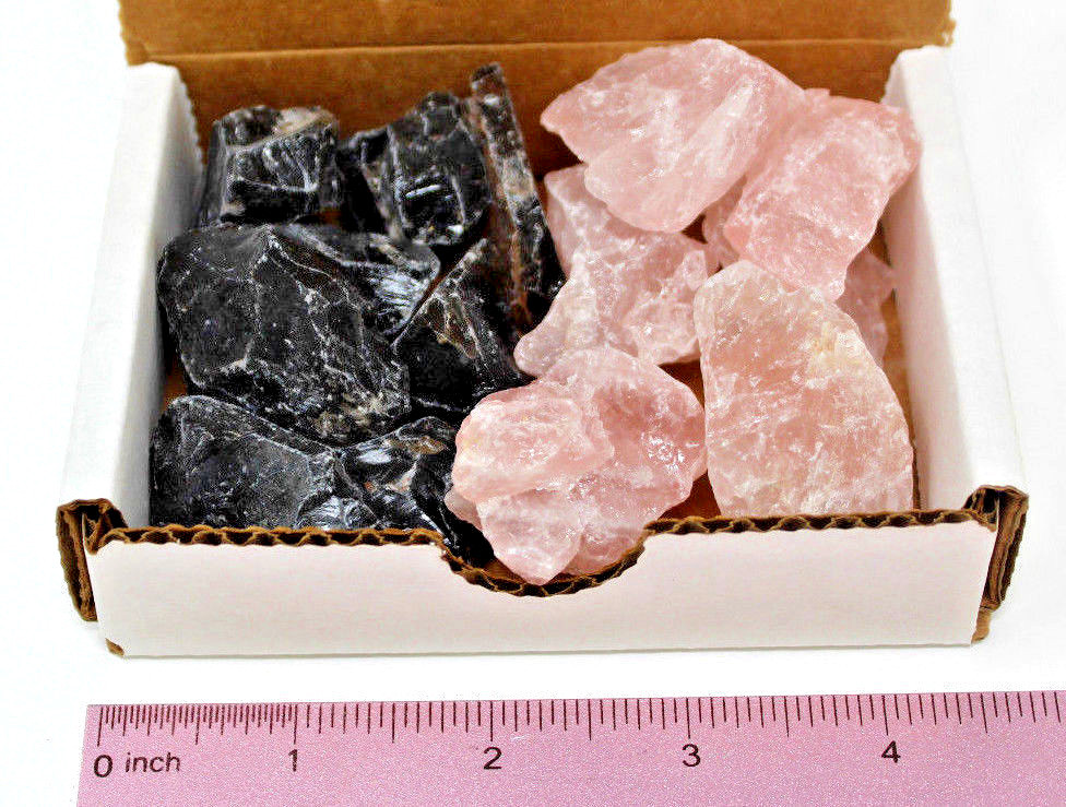 1/2 lb Natural Rough Smoky & Rose Quartz Mixed Bulk Wholesale Lot 8 oz ...